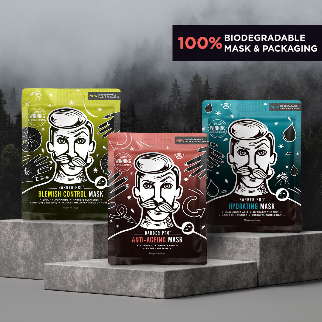 BARBER PRO 100% Biodegradable Sheet Mask Packaging